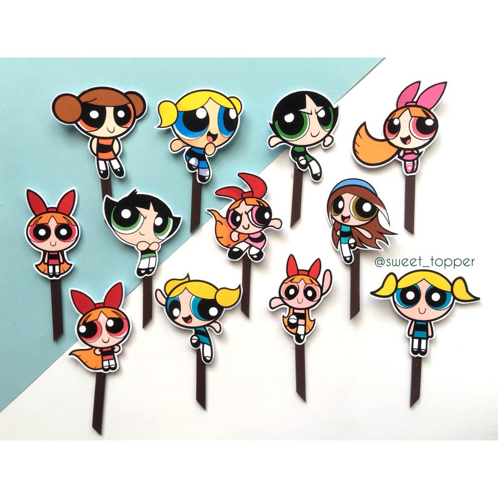 Power puff girl Topper for cupcakes or cakes | Shopee Malaysia