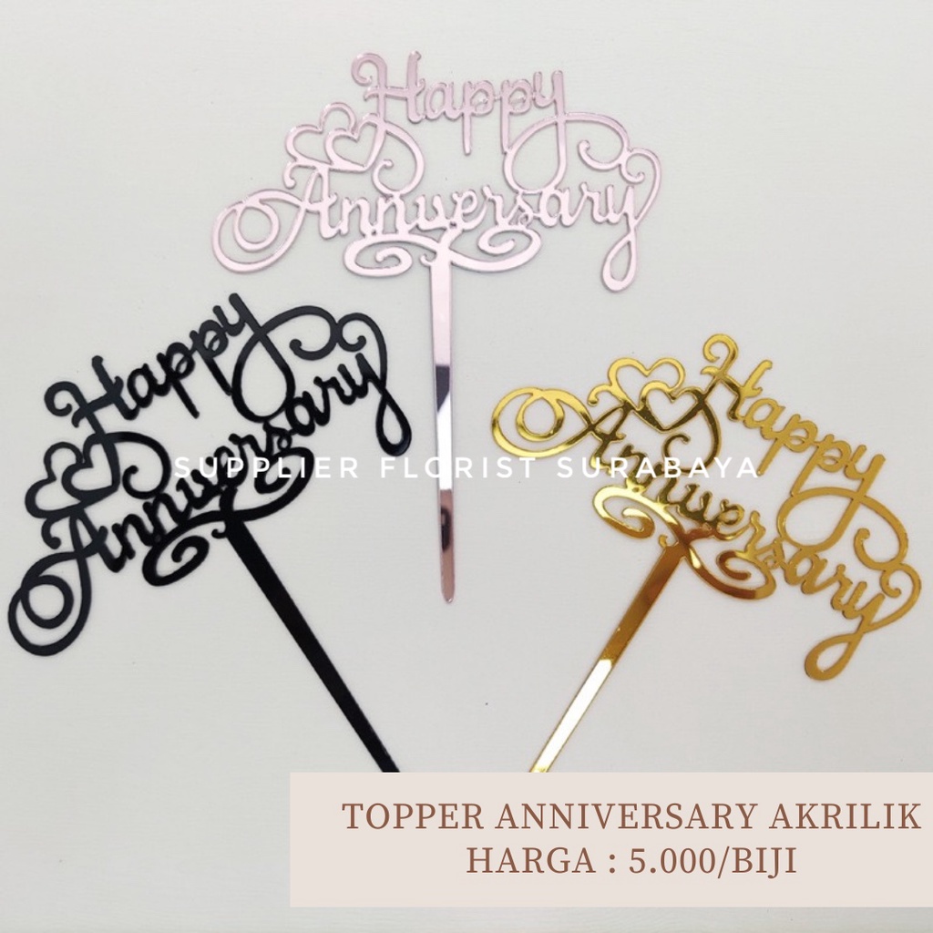 Happy Anniversary Acrylic Cake Topper Decoration Shopee Malaysia