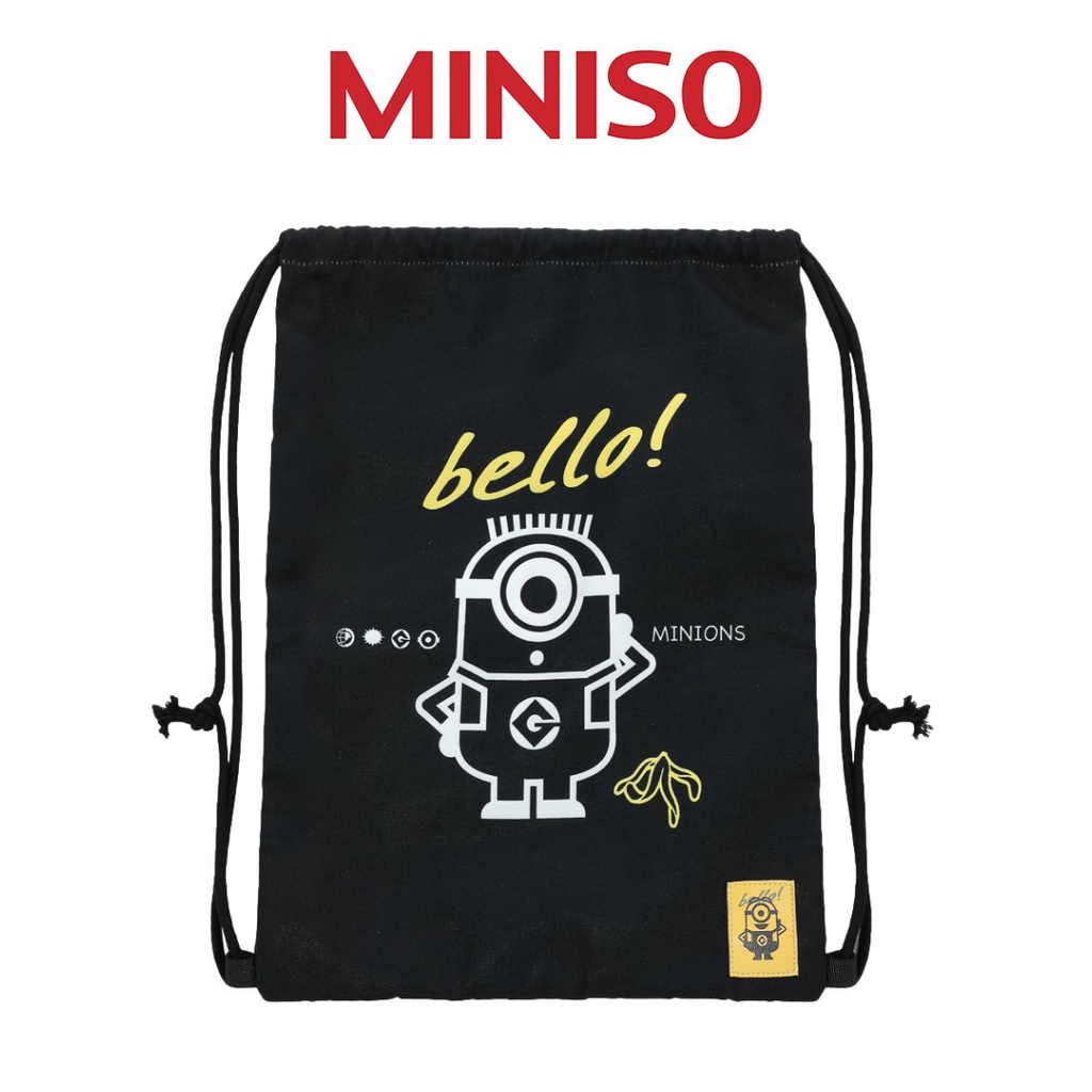 MINISO Minions Collection Drawstring Shopping Bag (Black & Blue ...