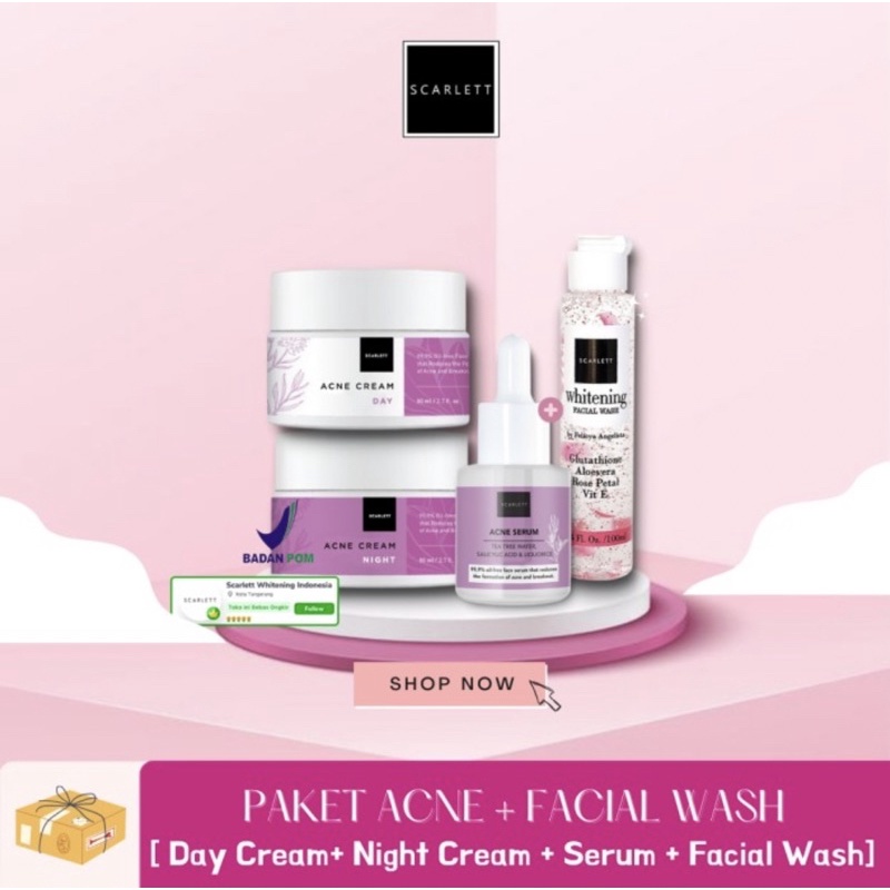 Scarlett komplite Paket acne 💯 Original | Shopee Malaysia