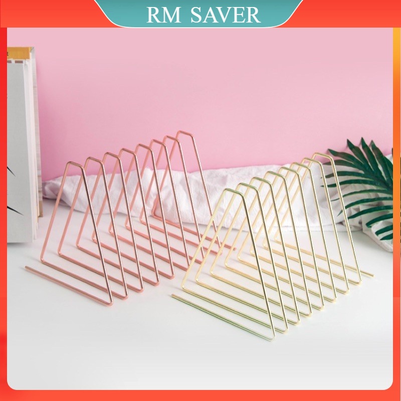 RS Expandable Triangle Book Stand 7 Slots Rack Books and Magazine ...