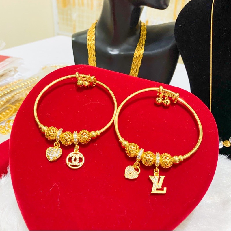 PANDORA LV SWISS DIAMOND + LOCENG ( Emas bangkok / Emas korea 24k ...