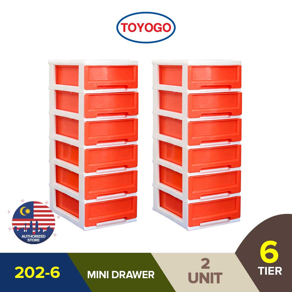 TOYOGO 6 Tiers Mini Desktop Drawer 202-6 [4 units/10 units] | Shopee ...