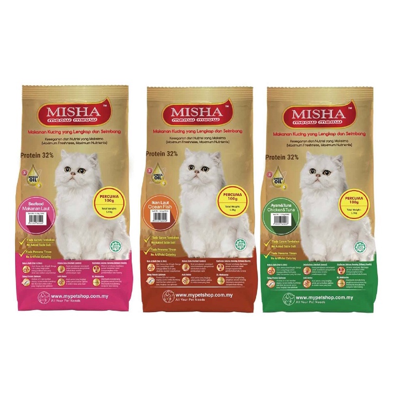 MISHA Cat Dry Food 1.4Kg(FOC 100G) | Shopee Malaysia