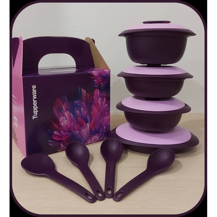 💯 TUPPERWARE Purple Royale Petit Serveware Set | Shopee Malaysia
