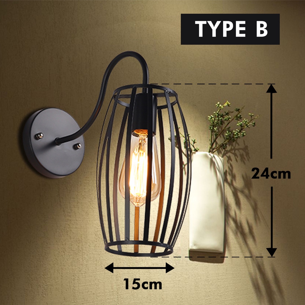 Wall Light Designer Decorative Wall Lamp/Light E27 Holder Lampu Dinding ...