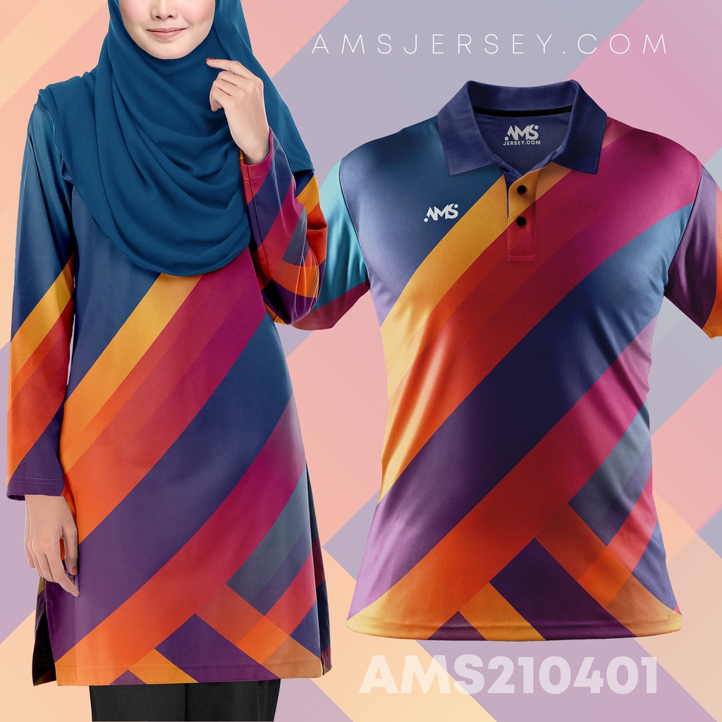 Baju Jersey Muslimah Couple Set Customized Sublimation Jersey Family ...