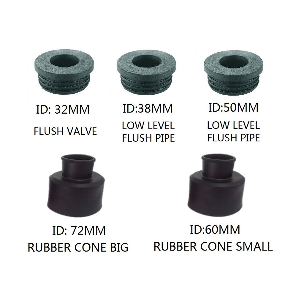 [TKM]Toilet WC Black Rubber Cone For Lower Level Cistern Pipe Rubber ...