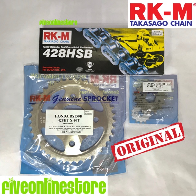 RS150 Y15ZR FZ150 RKM 428HSB COMBO HEAVY DUTY Chain Sprocket Set Front ...