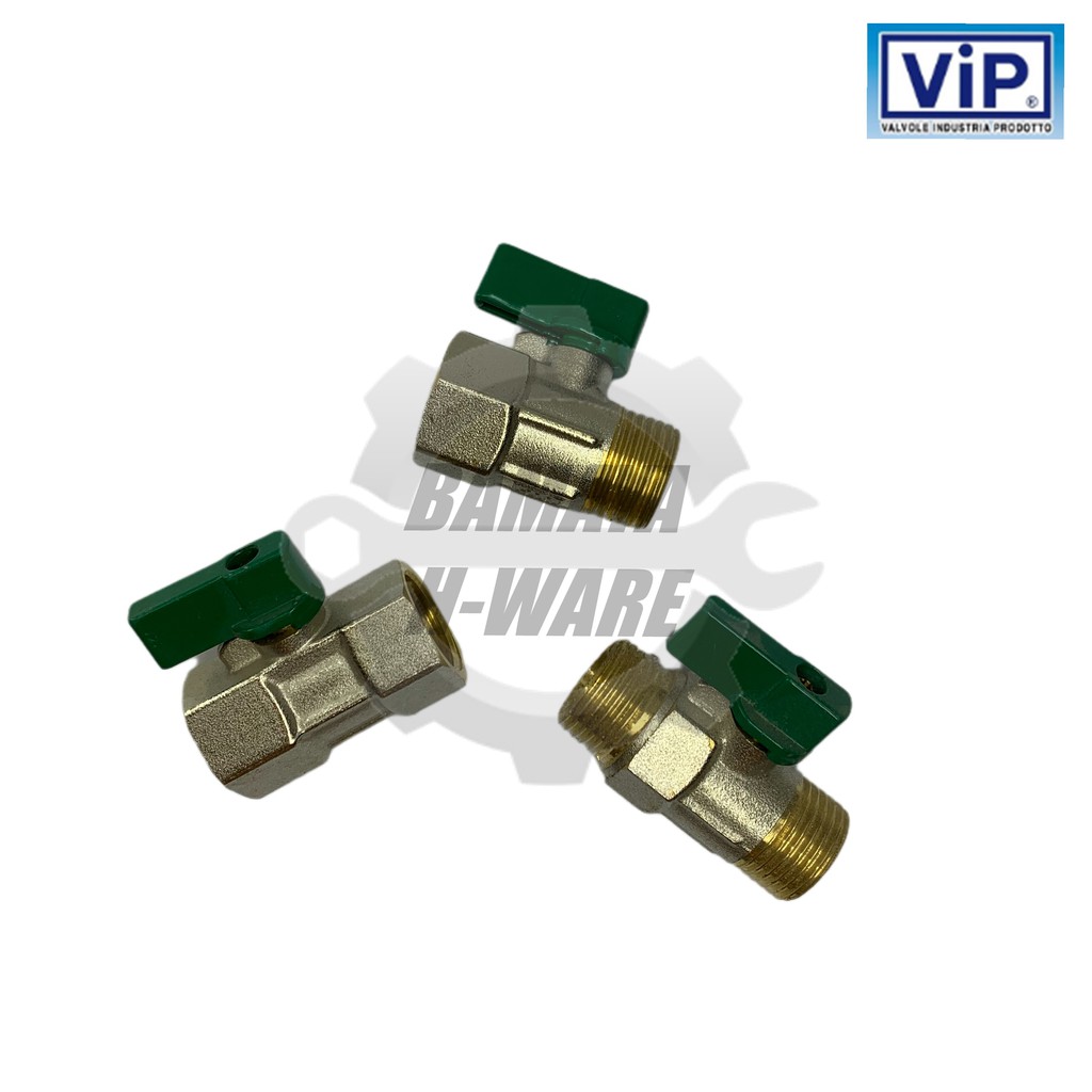 VIP Mini Brass Chrome Ball Valve. 1/2 Mini Ball Valve. Injap Bola. Male ...