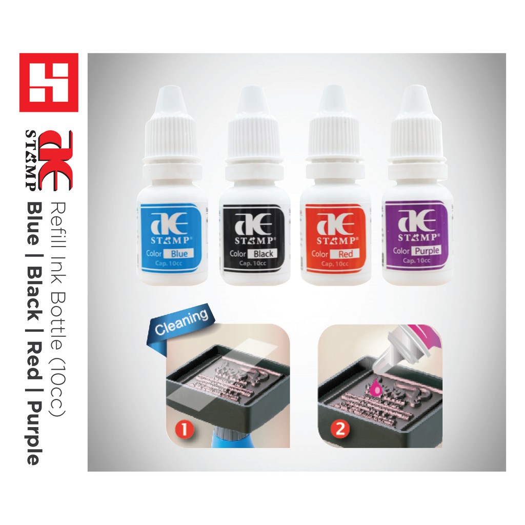 AE Gel Stamp Refill Ink Bottle 10cc Blue Black Red Purple | Shopee Malaysia