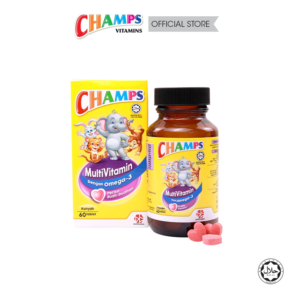 CHAMPS Multivitamin Plus Omega 3 / Multivitamin with Plus Omega 3 (60's ...