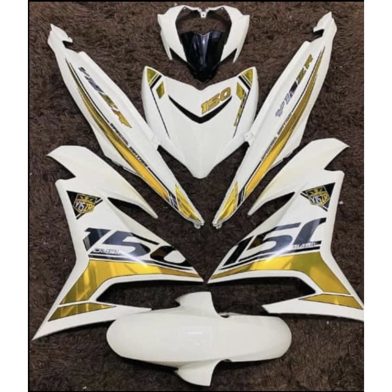 COVERSET Y15 CREAMY WHITE STICKER CHROME SIAP TAMPAL STICKER V1-V2 ...