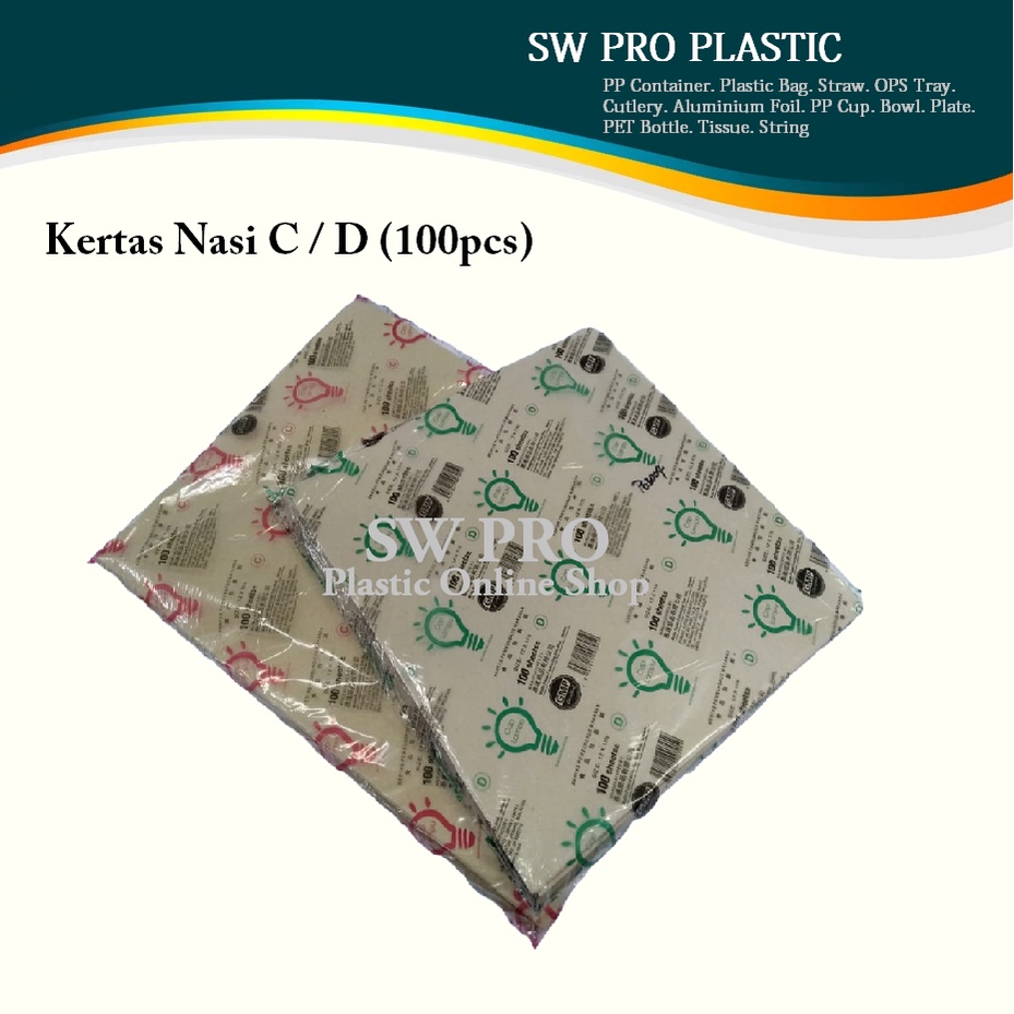 Kertas Nasi / Hawker Brown Paper / Wrap Paper Cap Lampu C D / Roti ...