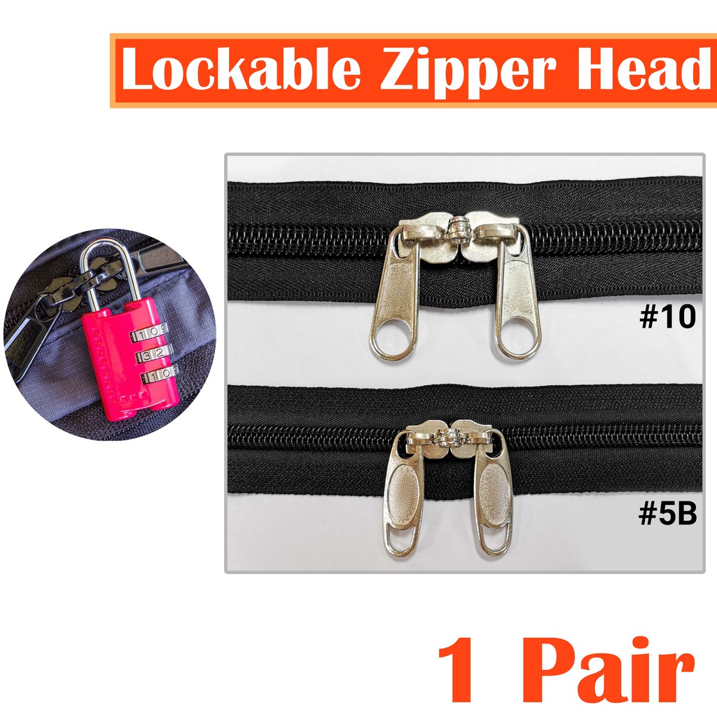 #10 Lockable Zipper Head Zip Nylon Kepala Zip Luggage Bag Zip Lock ...