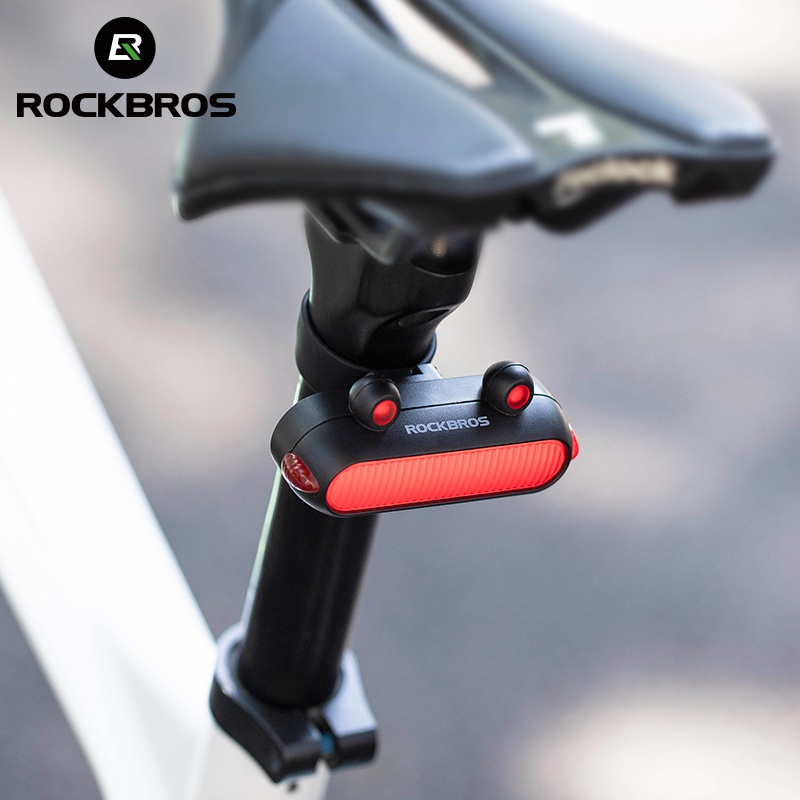 ROCKBROS Bicycle Light IPX6 Waterproof Tail Light 5 Modes Type-C Rear Light 180°Visible Range ...