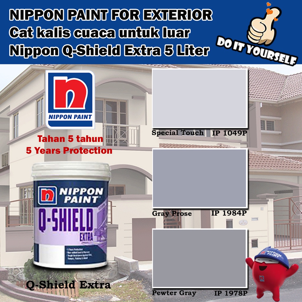 Nippon Paint Q-Shield Extra Exterior Collection 5 Liter Special Touch ...