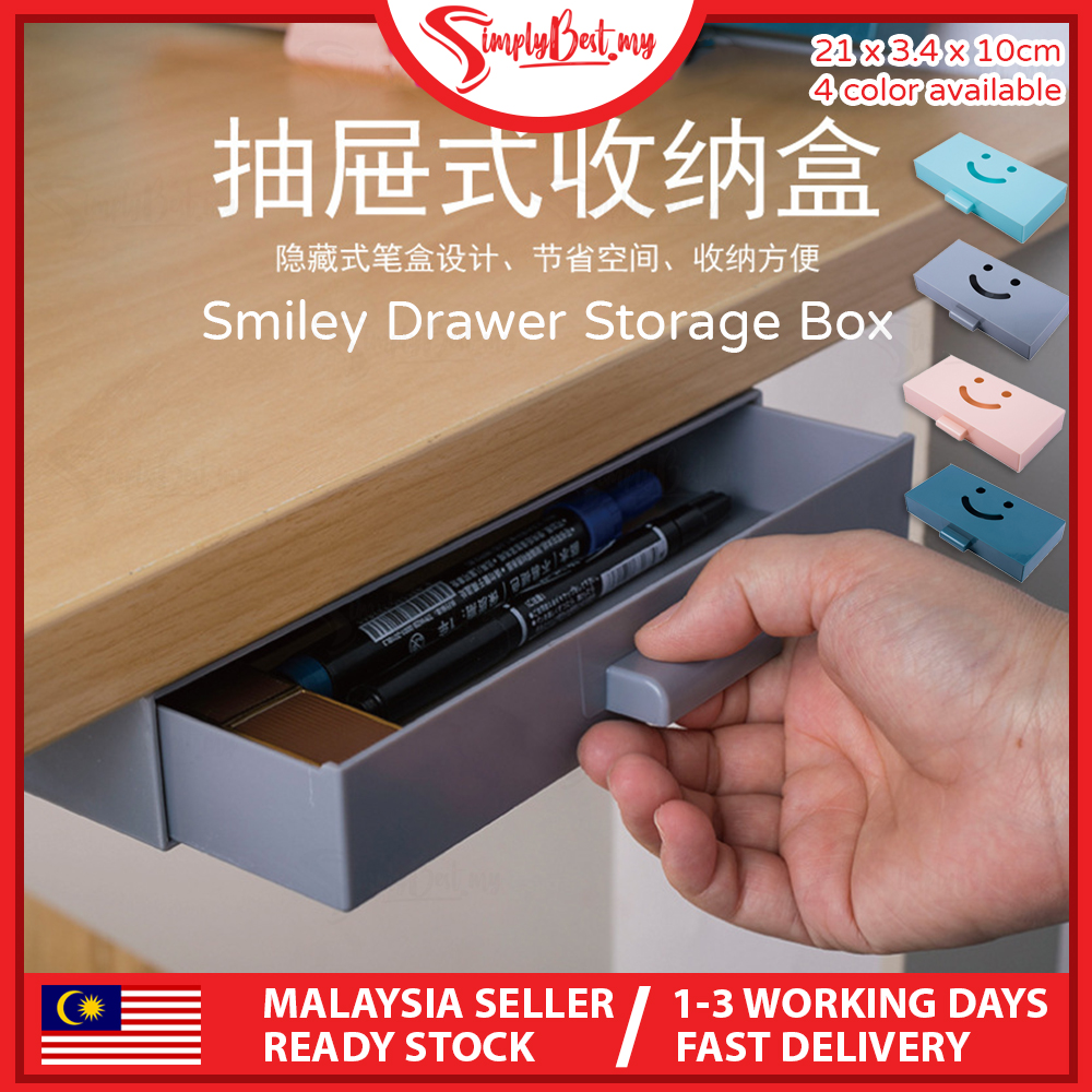 SIMPLYBEST Smiley Under Table Drawer for Stationery Mini Simple Hidden ...