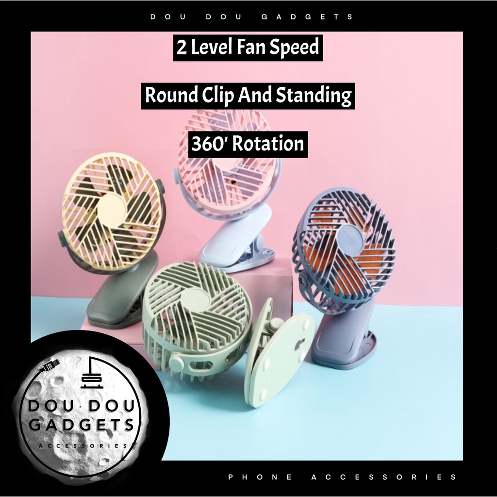 Clear Stock Yase USB Fan Portable Clip & Standing Fan 360° Rotation ...