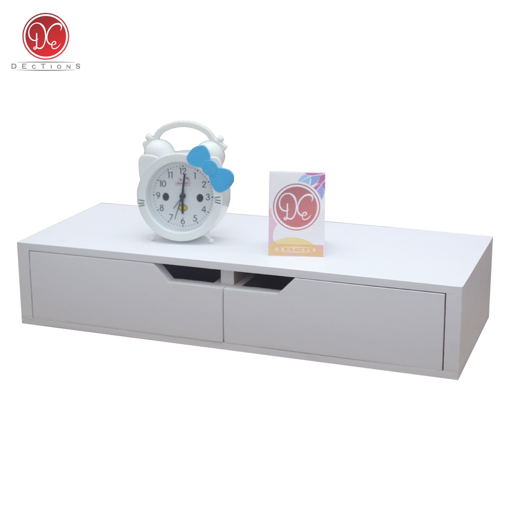 Dections Nightstand Wall Drawer Shelf 50x20cm 2 Slots V Wall Mounted ...