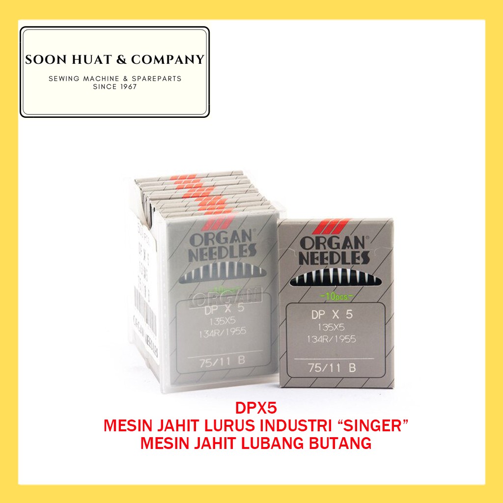 【ORGAN】DPX5 Jarum Mesin Jahit Lurus Industri / Needle Industrial Sewing Machine DPX5 | Shopee ...