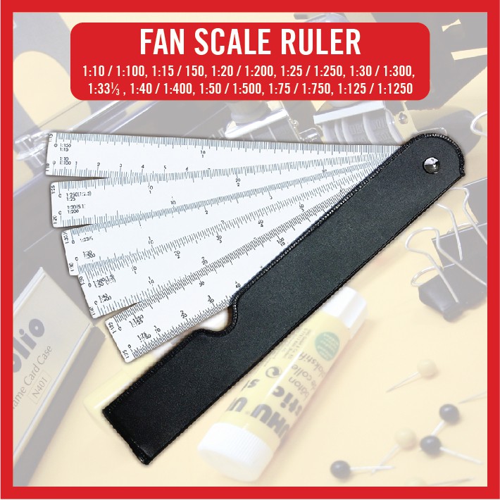 FAN SCALE RULER FOR ARCHITECTS MULTI RATIO MEASURE TOOLS / READY STOCK ...