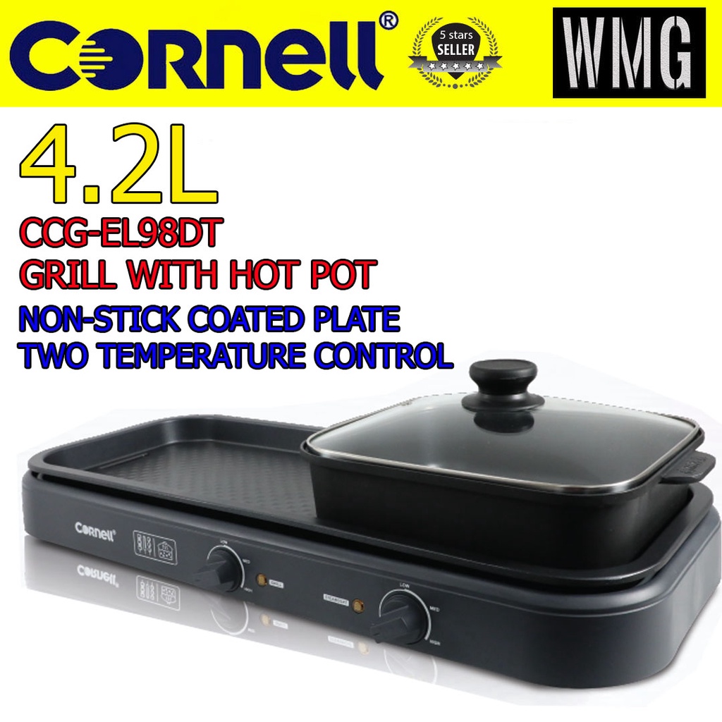 Cornell 2 in 1 Steamboat Hot Pot With Grill 4.2L CCG-EL98DT | Shopee ...