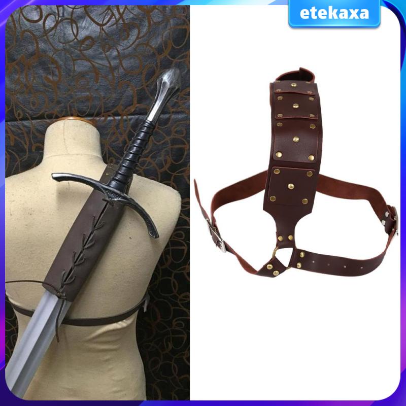 [etekaxaMY] Shoulder Costume PU Leather Back Sheath Scabbard Holder ...