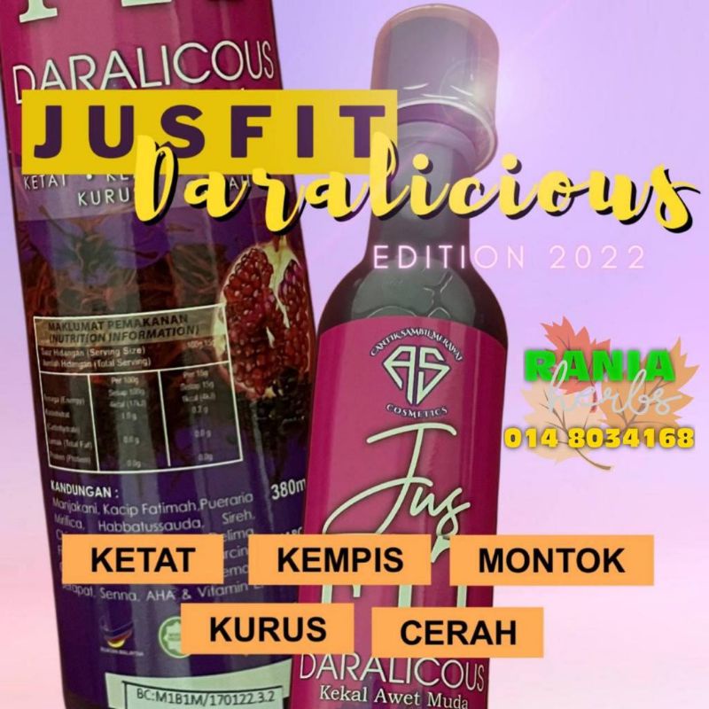 (💯Original) Jusfit Daralicious 🍇 Free Gift Scrub (Pek 2 botol) 🔥🔥 ...