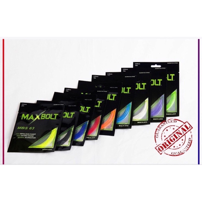 Original Maxbolt MBS63 Badminton String (0.63mm) High Repulsion Power ...