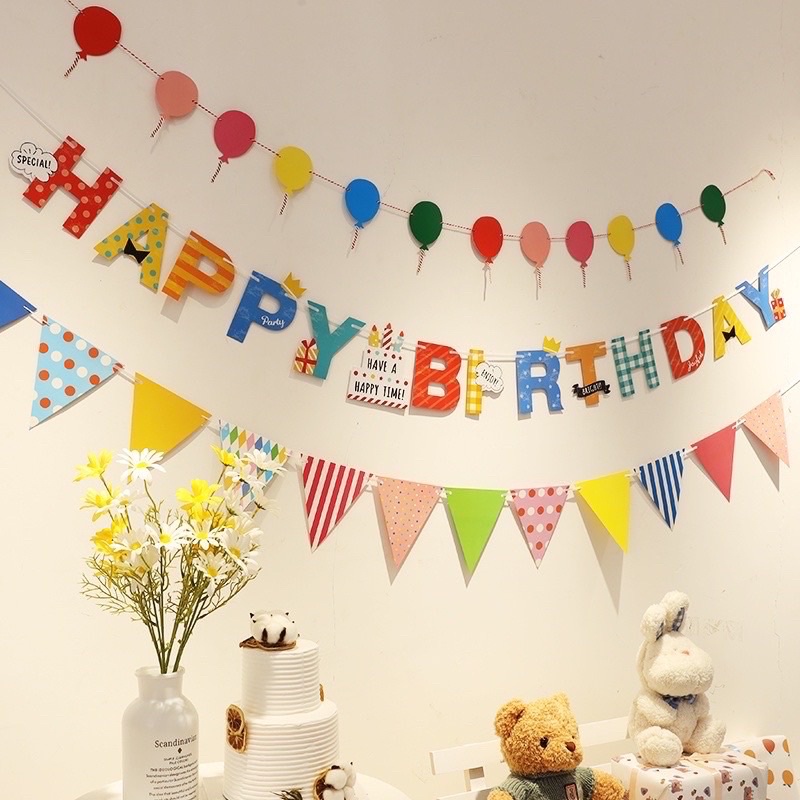 [New Model] happy birthday string, birthday hanging string, Korean ...