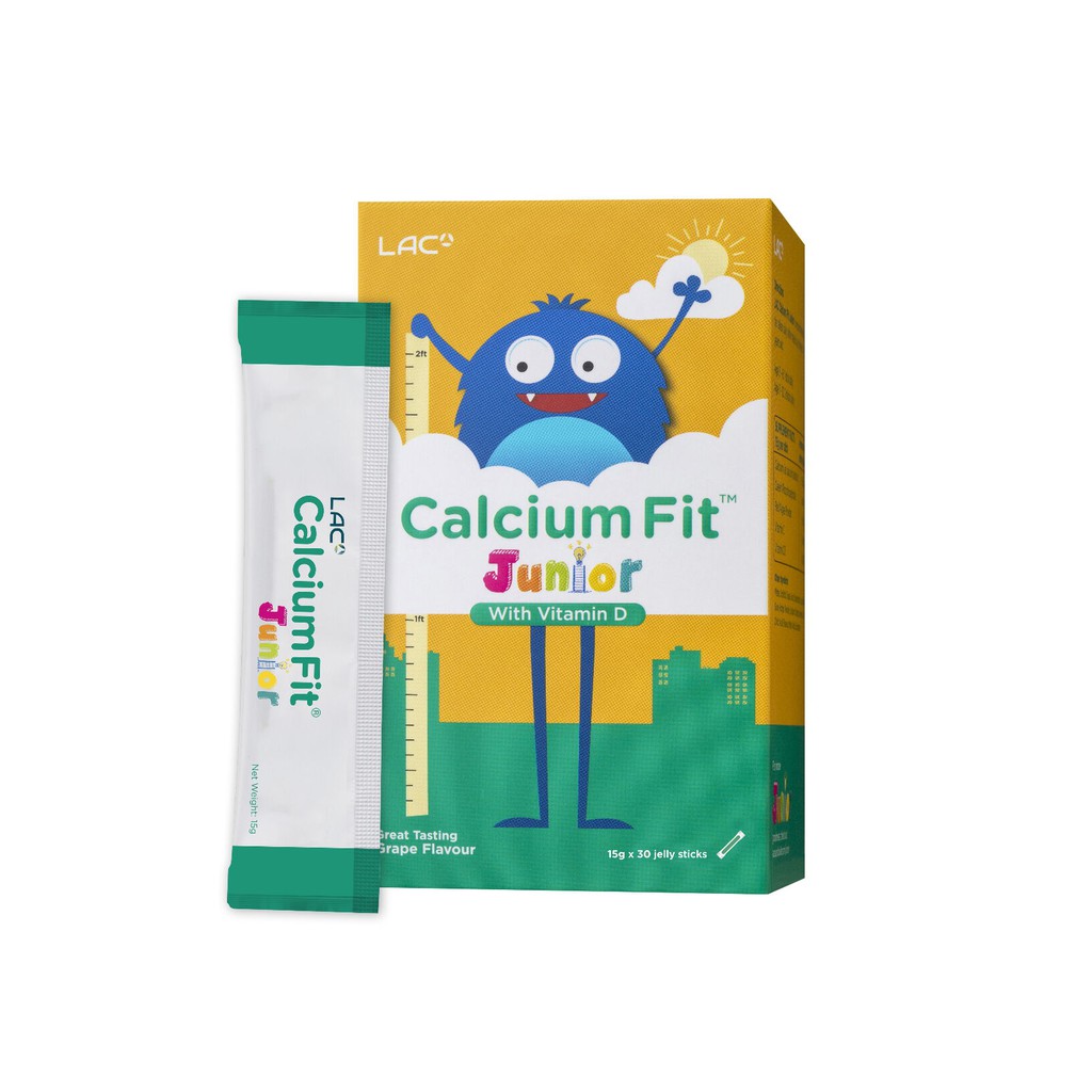 LAC JUNIOR Calcium Fit Junior (15g x 30 jelly sticks) Flavour Grape ...