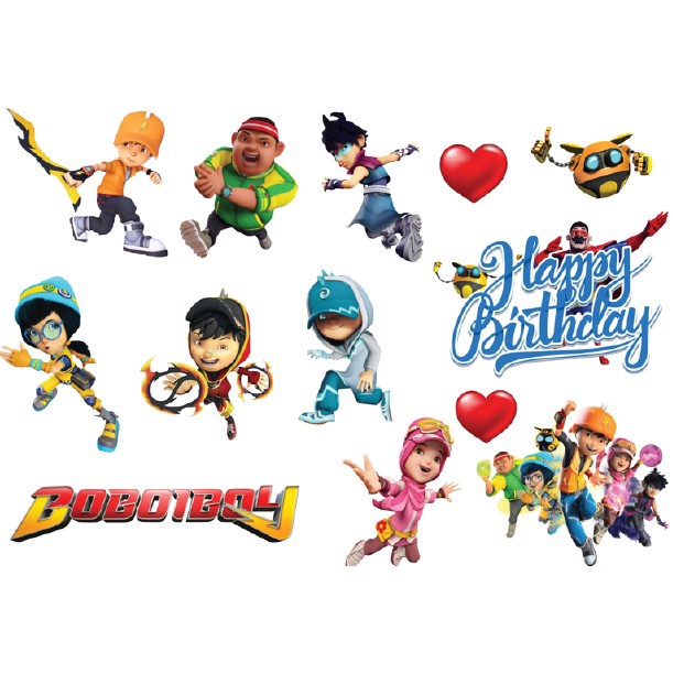BOBOIBOY GALAXY cake topper cupcake topper deco paper birthday topper ...