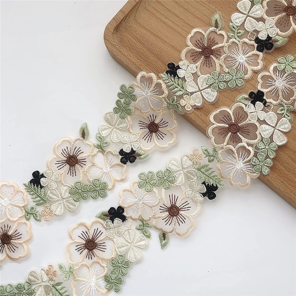 1Yard 3D Flower Lace Trim , Flower Embroidery lace Ribbon for Dress ...