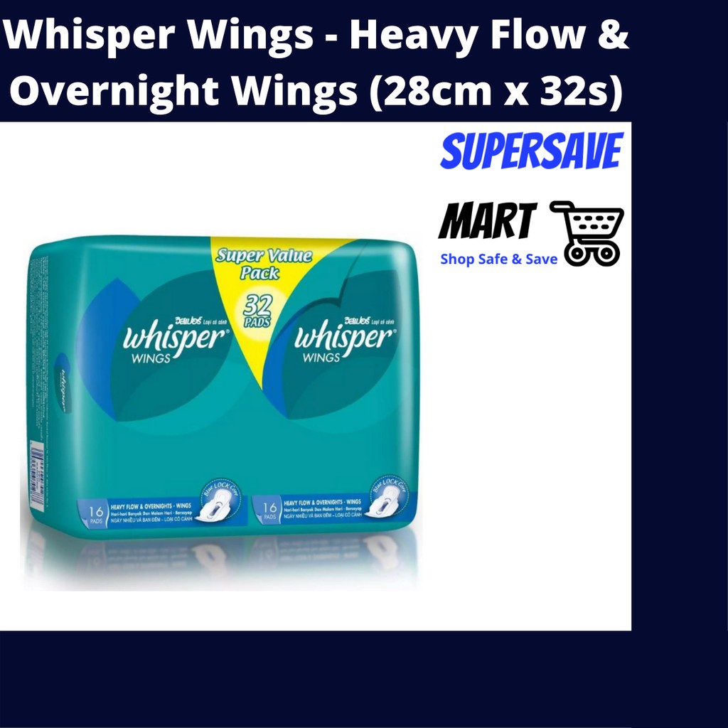 Whisper Wings - Heavy Flow & Overnight Wings (28cm x 32s) | Shopee Malaysia