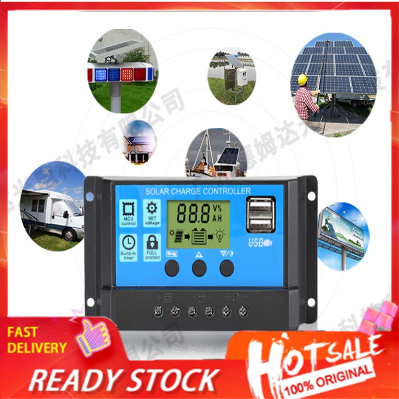 HS 10A 20A 30A Solar Charger Controller 12V 24V Auto PWM Controllers ...