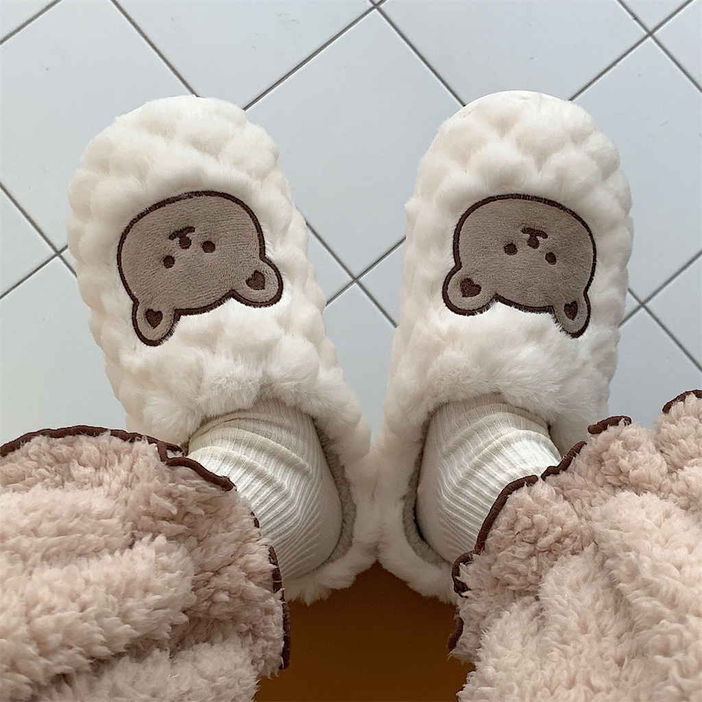Cute Bear Fabric Indoor Slipper soft Fabric warm Anti Slippery Super ...