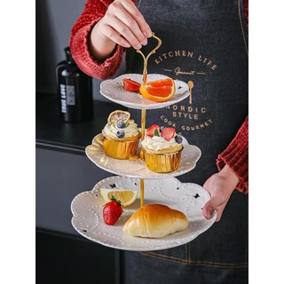 3 Tier Premium White Cake Stand Cupcake Stand White Ceramic 蛋糕架水果盘 ...