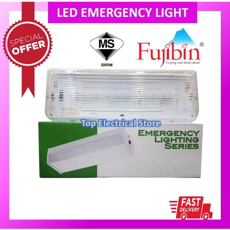 (BOMBA APPROVED) FUJIBIN LED EMERGENCY LIGHT SURFACE TYPE WITH SIRIM ...
