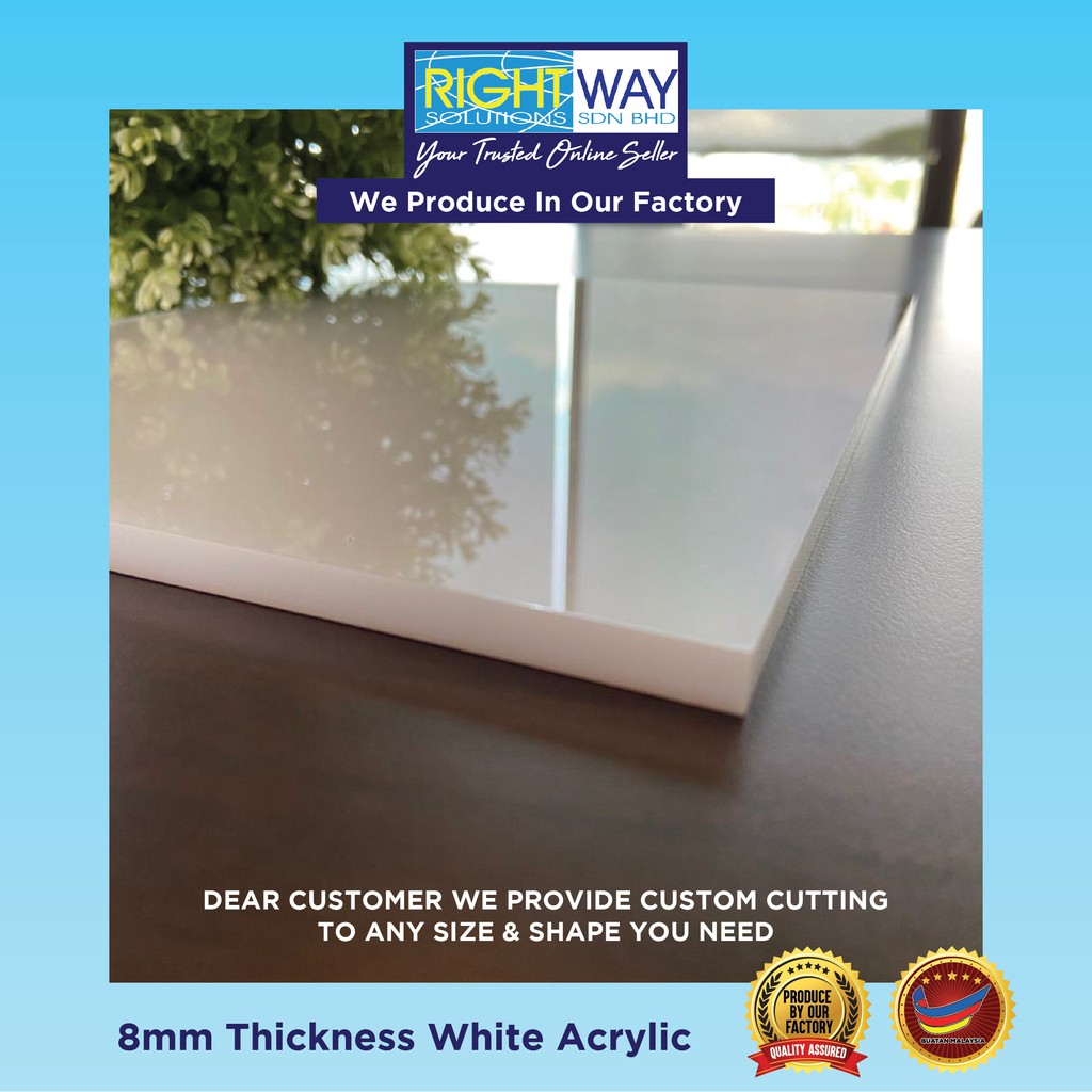 8mm THICKNESS DIY WHITE ACRYLIC SHEET (SIZE - 350mm x 440mm) | Shopee ...