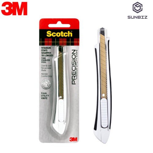 3M Scotch 9mm Precision Titanium Utility Knife Hand Cutter or refill ...