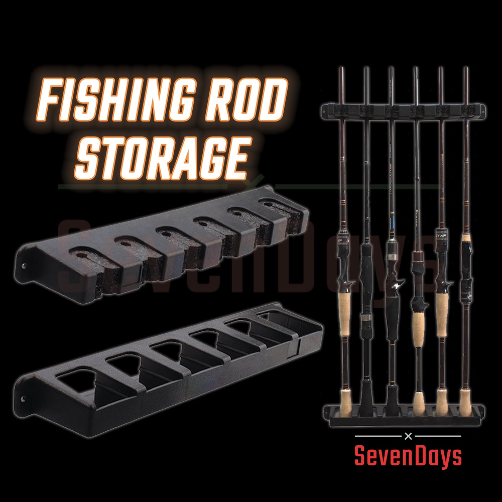 Fishing Rod Storage Holder Stand Wall Mounted Hanger Shelf Pole Modular ...