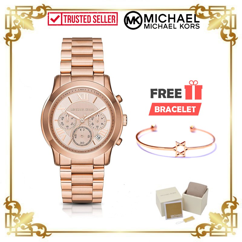 [Authentic] MICHAEL KORS MK6275 Rose Dial Rose Gold-tone Watch (2 Years ...