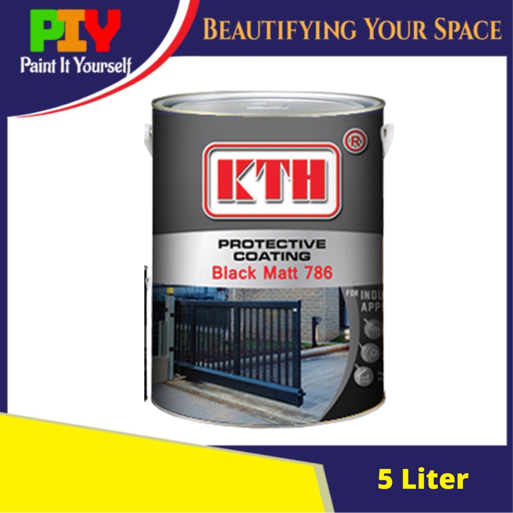 KTH Black Matt Paint 786 Anti Rust Anti Karat Undercoat kayu besi ...