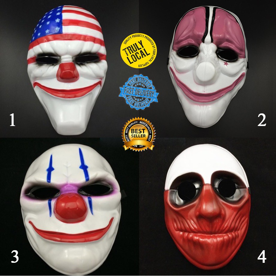 (fast delivery1-2days)Payday Mask Cosplay Horror Chain dallas hoxton ...