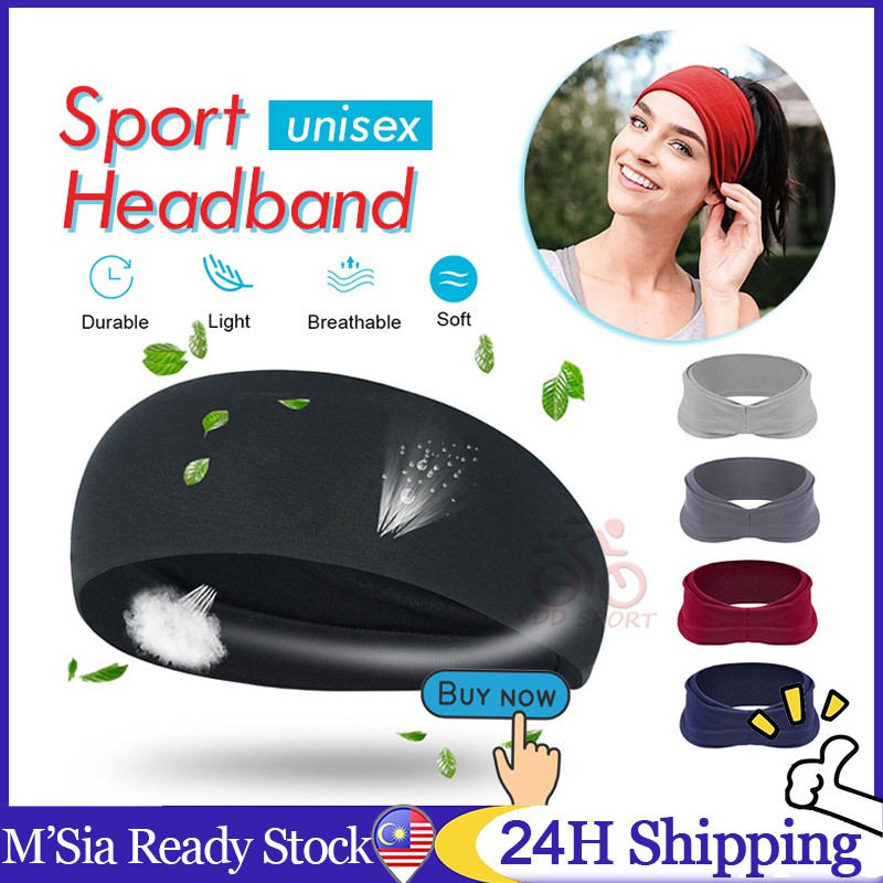 Wide Headband Workout Running Sweatband Yoga Fitness Bandana Sport ...