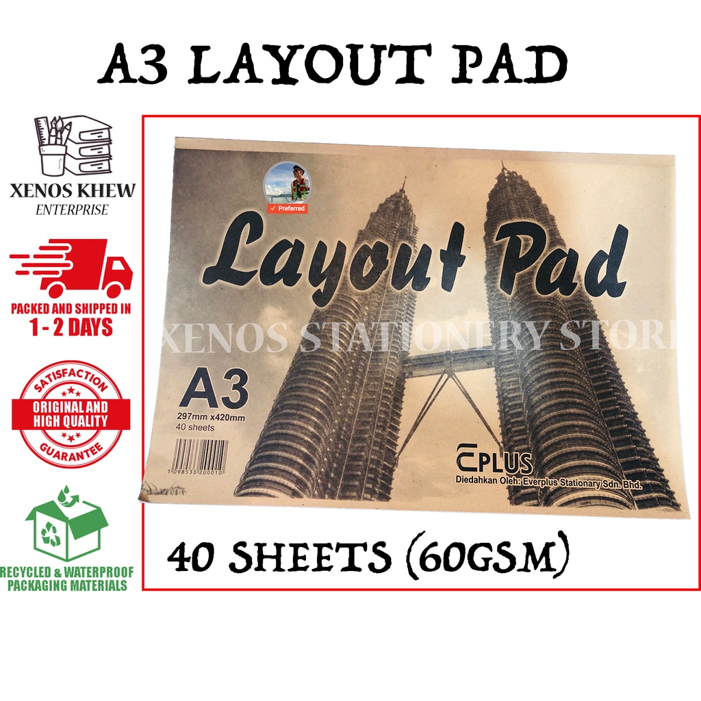 A3 LAYOUT PAD 60GSM [40 SHEETS] (READY STOCK) | Shopee Malaysia