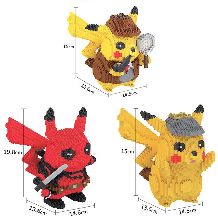 Pikachu BoYu Pokémon Diamond blocks building block Pikachu 皮卡丘系列 钻石颗粒 ...