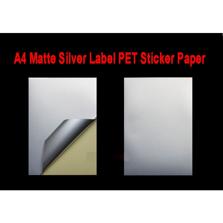 A4 Matte Silver Label Pvc Sticker Paper for Inkjet Printer (10pcs ...