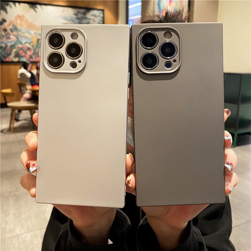 Luxury Square Plating Plain Case for iPhone 16 15 14 13 11 12 Pro Max ...